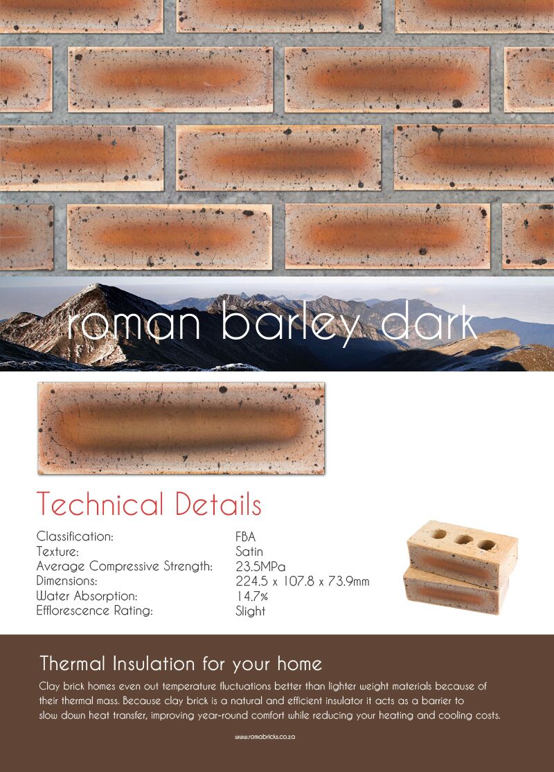 Roman Barley Dark Brick - Brick Tile Shop